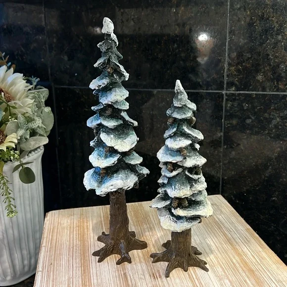 Dept 56 Set 2 Village Pine Cone Trees